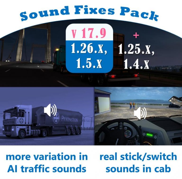 SOUND FIXES PACK V17.9.1 SOUNDS MOD - ETS2 Mod Download