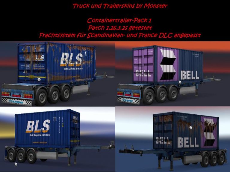 CONTAINER TRAILER PACK ALL DLC TRAILERS ETS2 - ETS2 Mod Download