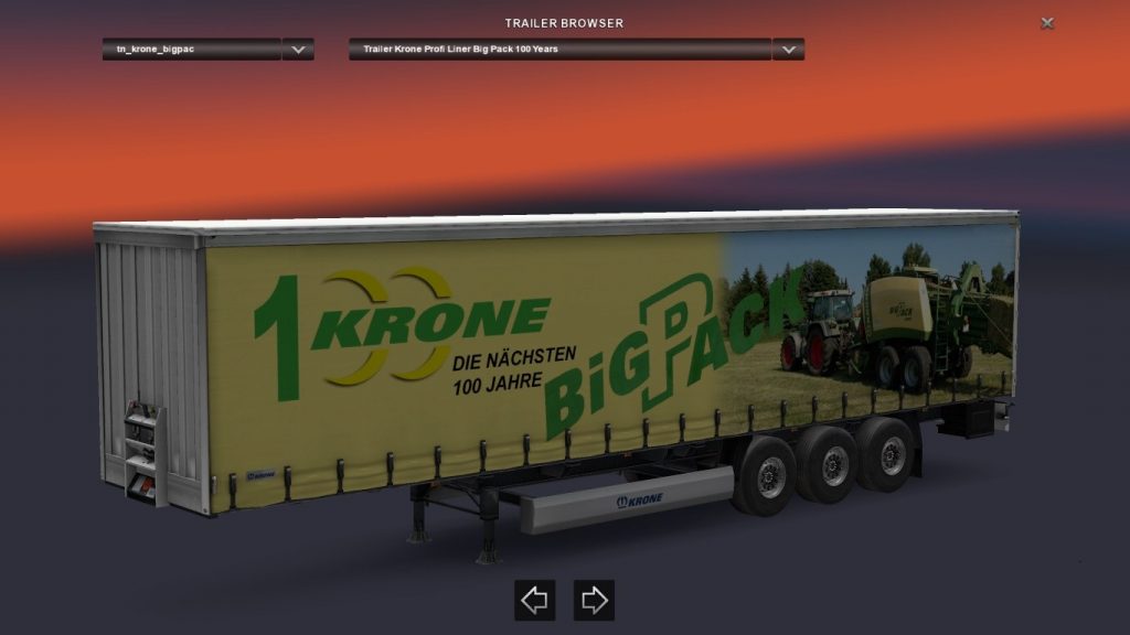 Krone Big Pack 100 Years Trailer ETS2 - ETS2 Mod Download