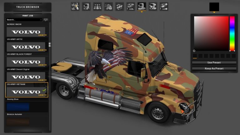 Volvo VNL 670 Military Skin Pack v1.0 ETS2 - ETS2 Mod Download