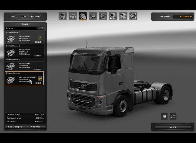 2500 HP VOLVO ENGINE [1.27] V1.0 TUNING MOD - ETS2 Mod Download