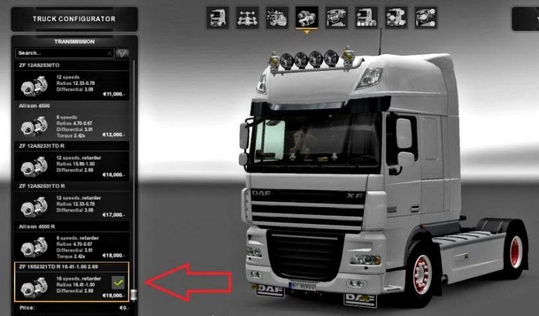 DAF XF 105 16 SPEED GEARBOX MOD 1.27X TUNING MOD - ETS2 Mod Download