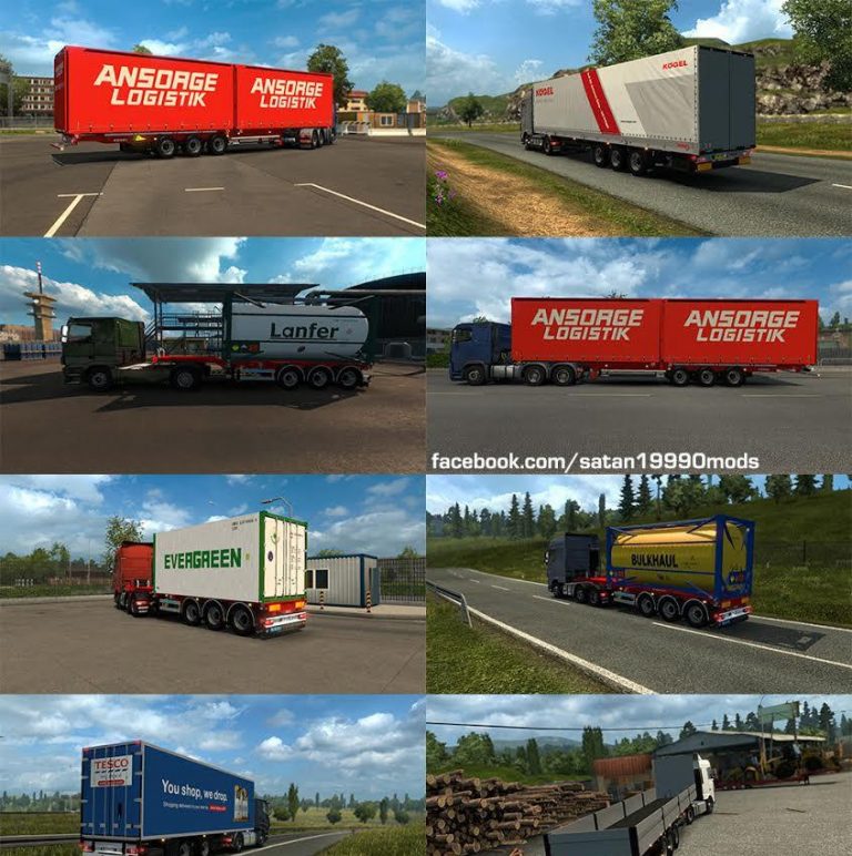 TRAILERS MOD PACK V4.0 ETS2 - ETS2 Mod Download