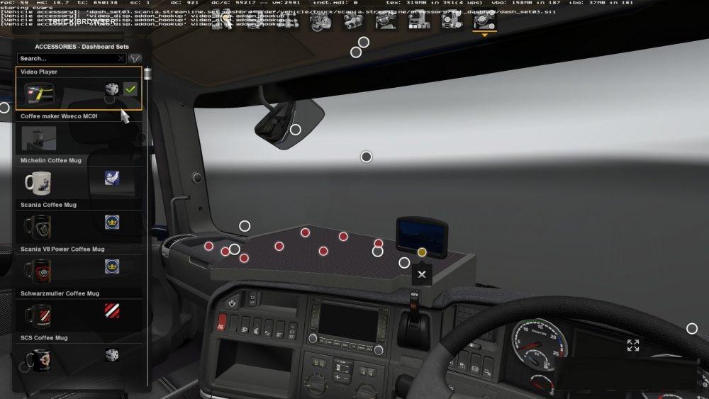 VIDEO PLAYER [1.26.X – 1.27.X] TUNING MOD - ETS2 Mod Download