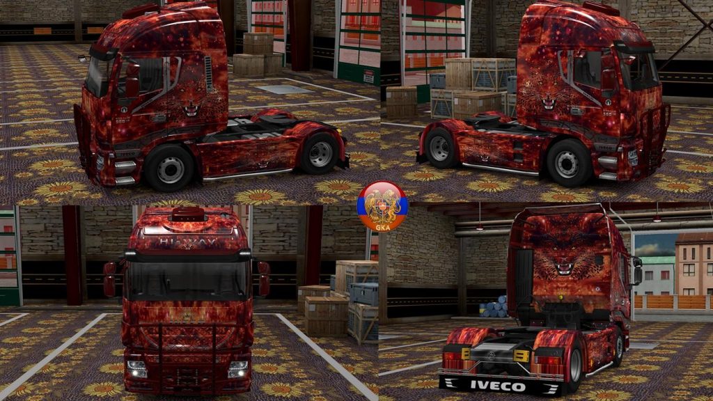 IVECO HIWAY FURRY TIGER COMBO SKIN PACKS 1.27.2.4S ETS2 - ETS2 Mod Download