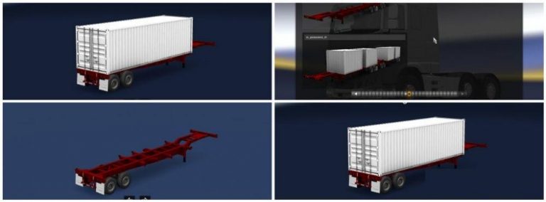 DOUBLE CONTAINER TRAILERS (1.28.X) ETS2 - ETS2 Mod Download