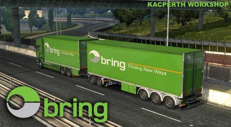 BRING LOGISTICS TANDEM SKIN V1.28 TRAILER MOD - ETS2 Mod Download