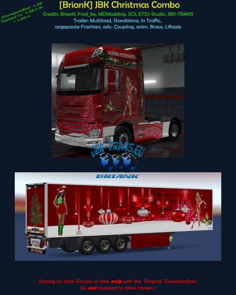 [BRIANK] JBK CHRISTMAS COMBO DAF E6 + LAMBERET V1.0 ETS2 - ETS2 Mod ...