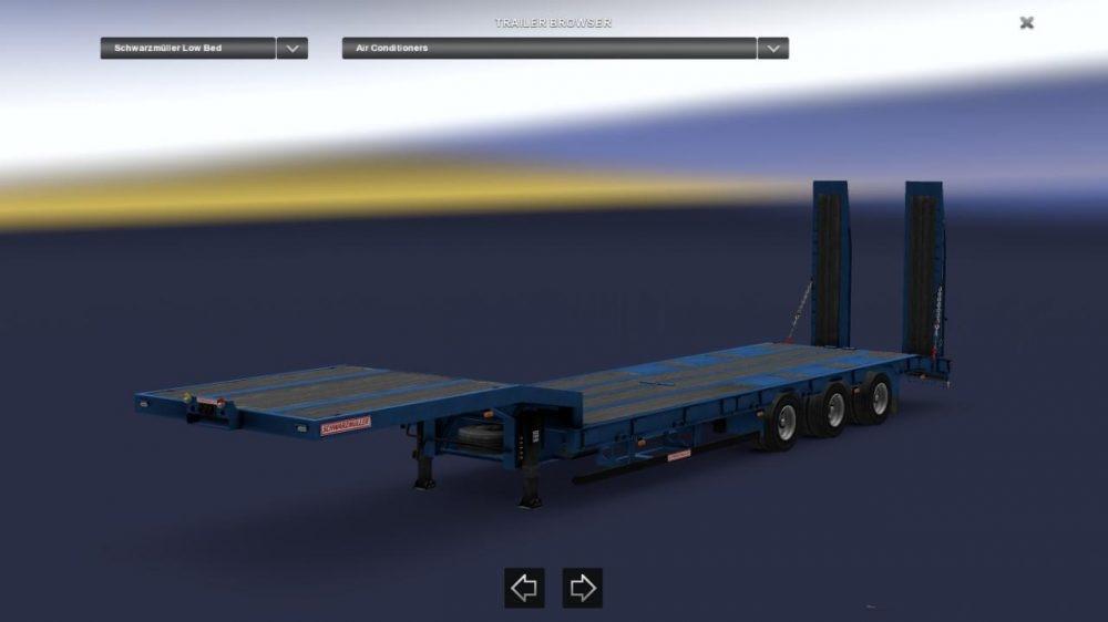 EMPTY LOWBED SCHWARZMÜLLER TRAILER SUPPORT 1.30.X ETS2 - ETS2 Mod Download