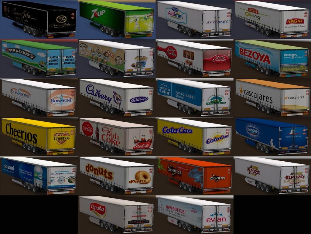 TRAILERS OF FOOD PRODUCTS ALL VERSIONS ETS2 - ETS2 Mod Download