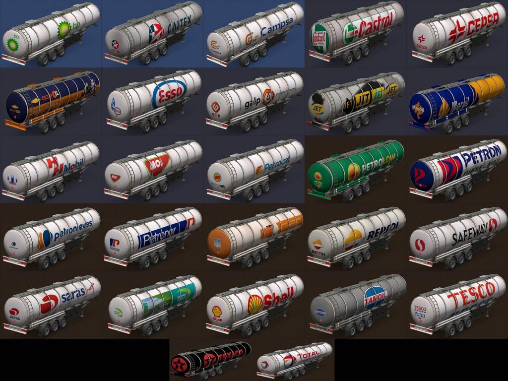 GAS OIL TANKS ALL VERSIONS TRAILER MOD - ETS2 Mod Download