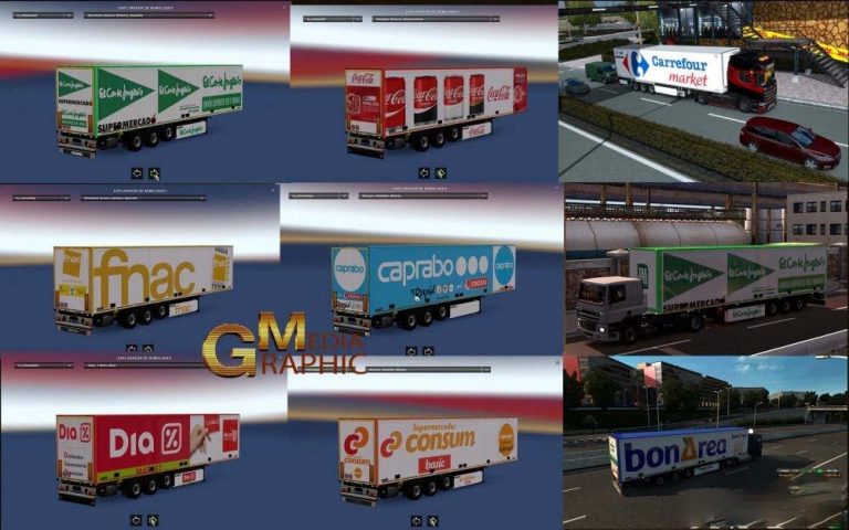 SPANISH SUPERMARKET AND INTERNATIONAL COMPANIES TRAILERS 1.30 ETS2 ...