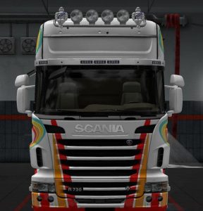 STRIPED TRUCK SKIN FOR SCANIA R 2012 V1.0 - ETS2 Mod Download