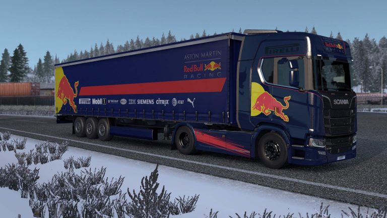 SCANIA S - RED BULL RACING + TRAILER BY L1ZZY SKINS PACK - ETS2 Mod ...