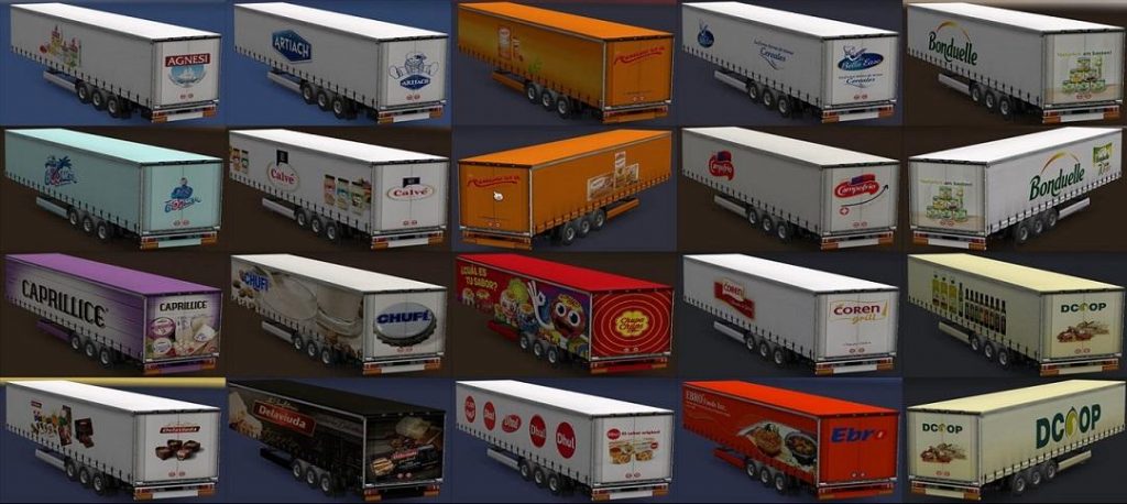 VARIETY OF FOOD TRAILERS V1.0 ETS2 - ETS2 Mod Download