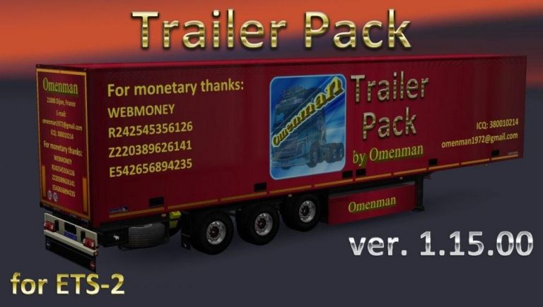 TRAILER PACKAGE BY OMENMAN V1.15.00 [1.30.X] TRAILERS PACK - ETS2 Mod ...