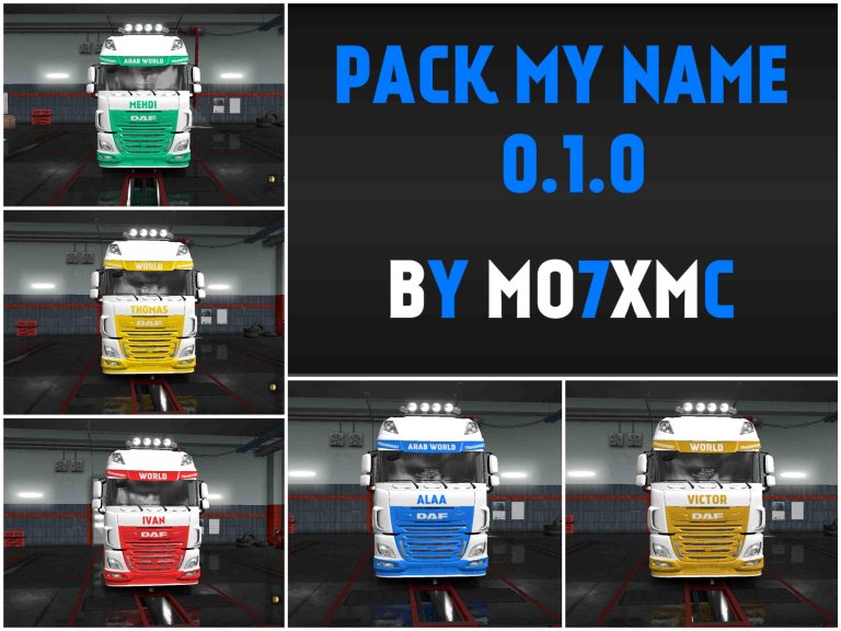 PACK MY NAME V0.1.0 SKIN FOR ETS2 1.30 + DLC TRUCK SKIN - ETS2 Mod Download