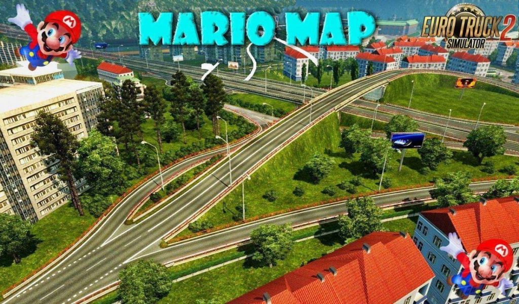MARIO MAP V12.7: UPDATE 06.11 1.32.X MAP MOD - ETS2 Mod Download