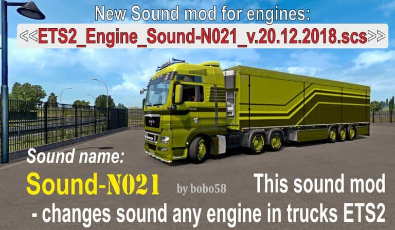 ENGINE SOUND N021 1.33.X MOD - ETS2 Mod Download