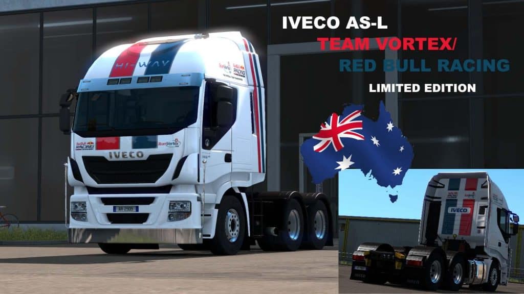 IVECO ASL TEAM VORTEX/RED BULL RACING V1.0 TRUCK SKIN - ETS2 Mod Download