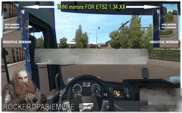 MINI MIRRORS FOR ETS2 1.34.X TUNING MOD - ETS2 Mod Download
