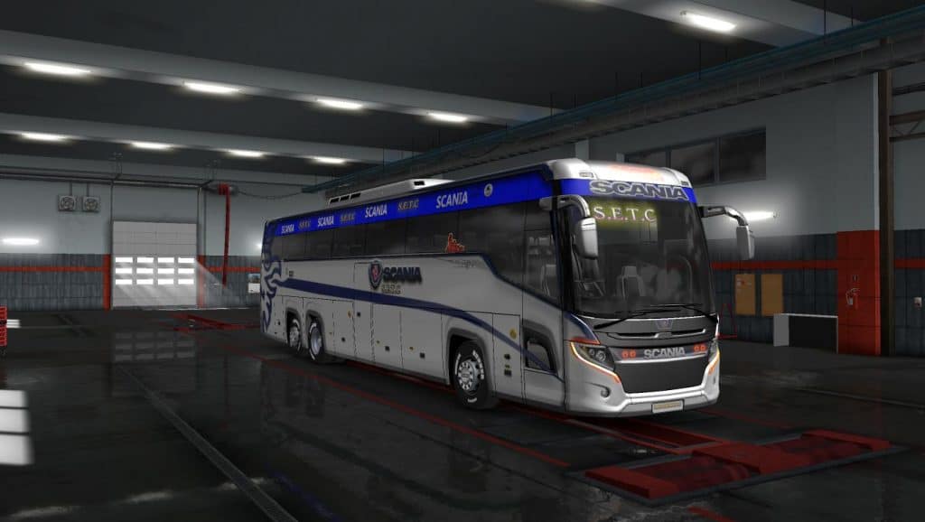 SCANIA TOURING S.E.T.C SKIN GREY 2019 AND 3D DESIGN FOR 1.34.X BUS MOD ...