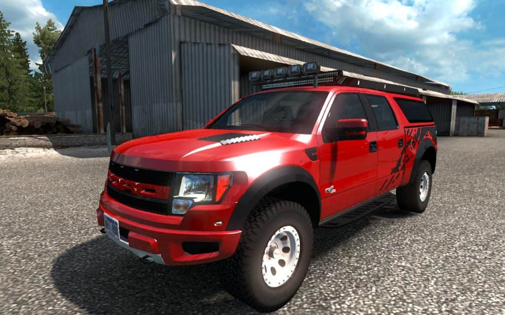 FORD F-150 SVT RAPTOR + MINI TRAILER 1.34 CAR MOD - ETS2 Mod Download