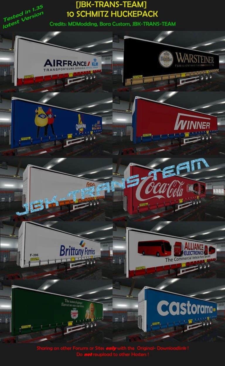 JBK 10 SCHMITZ HUCKEPACK TRAILER 1.35.X MOD - ETS2 Mod Download
