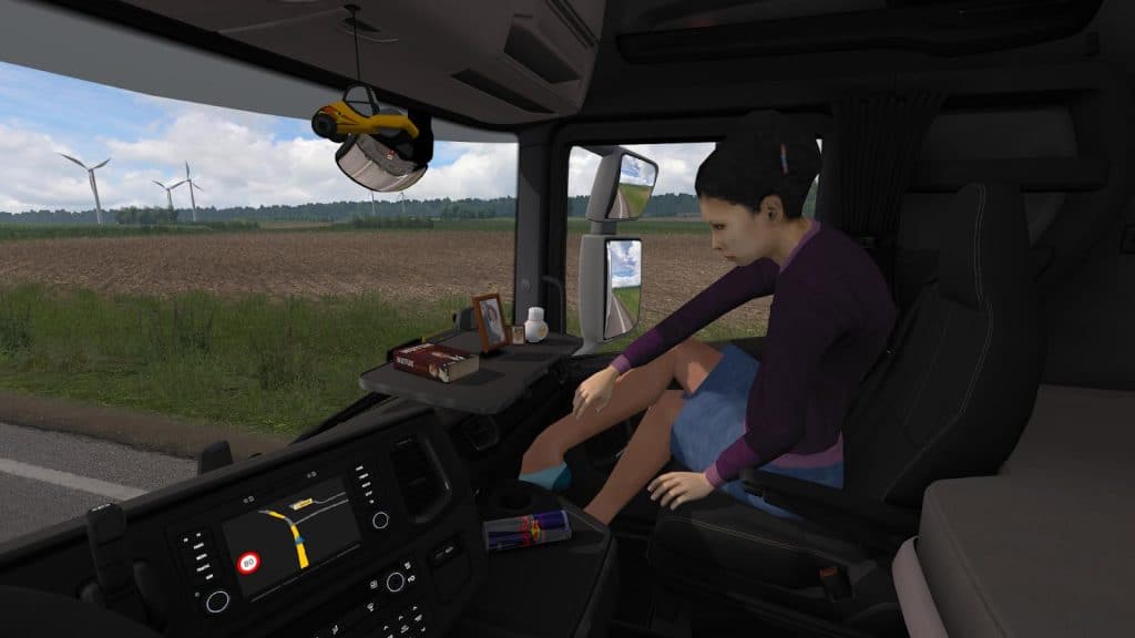 Animated female passenger in truck v2.2 1.38 - ETS2 Mod Download