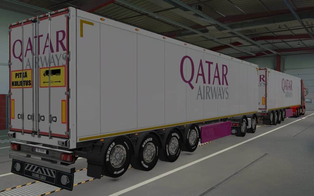 SKIN SCS TRAILERS QATAR AIRWAYS - ETS2 Mod Download