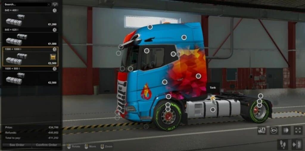 Extra Max Fuel Tank Capacity for all Trucks 1.48 - ETS2 Mod Download