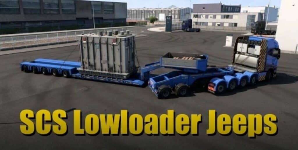 SCS Lowloader Jeeps 2+5 trailer 1.48 - ETS2 Mod Download