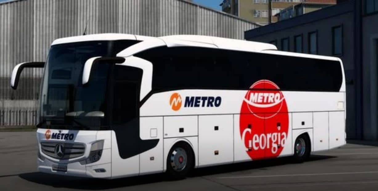 Mercedes Travego 15 SHD METRO GEORGIA Kaplaması Skin 1.48 - ETS2 Mod ...