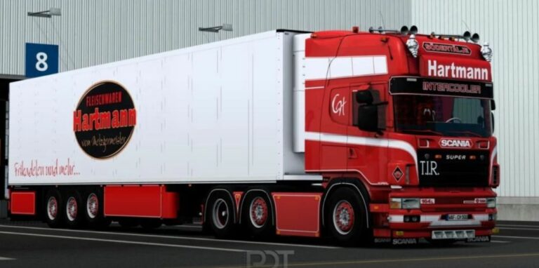 Scania 164L 580 + Trailer Hartmann v2.0 - ETS2 Mod Download