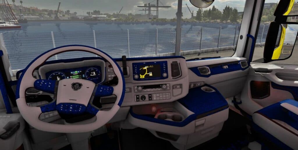 Scania Next Gen White – Blue Lux Interior 1.48 - ETS2 Mod Download
