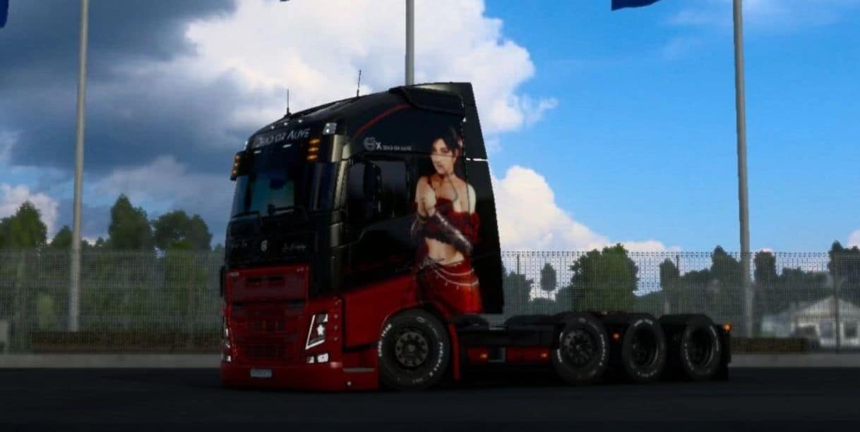 Volvo FH12 (Pendragon) Momiji Red Wedding Dress Skin By Zen Workshop 1.48 - ETS2 Mod Download