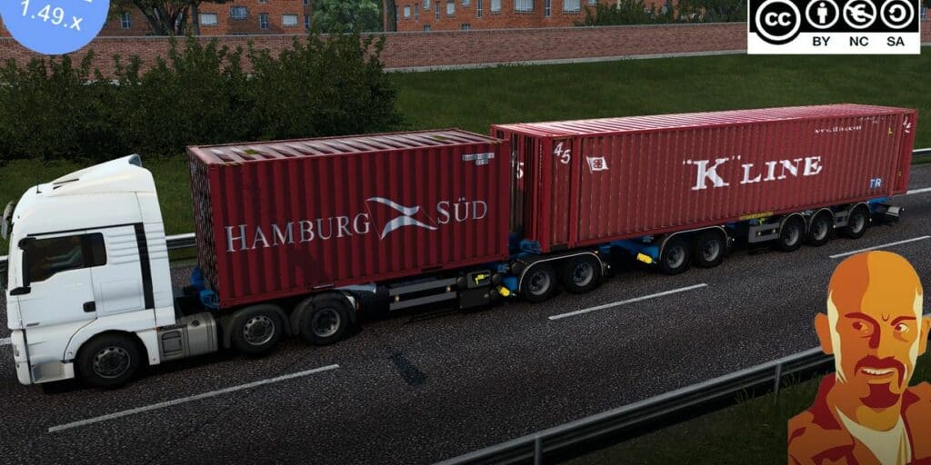 D-TEC FLEXI-TRAILER CONTAINER TRAILER ETS2 1.49.x - ETS2 Mod Download