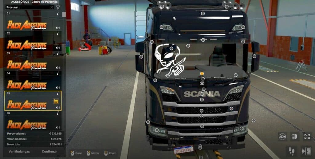 PACK 50 WINDSCREEN DECAL OF SCANIA NTG R 1.49 - ETS2 Mod Download