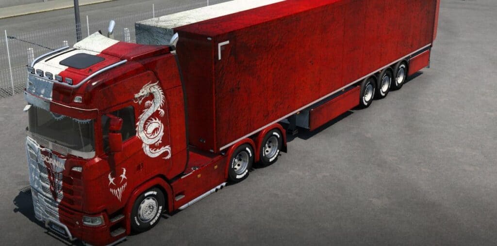 Scania Red White Skin 1.49 - ETS2 Mod Download