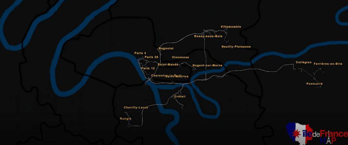 Île-de-France (Paris Suburbs) Map v0.1.0 1.49 - ETS2 Mod Download