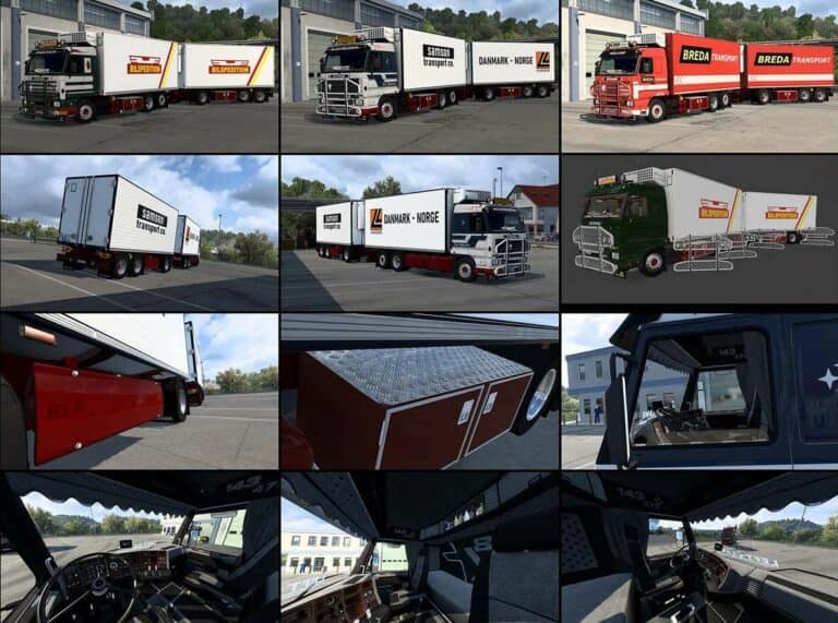 Scania 143M 470 Combo - 6x2 Rigid + 3 Axle Trailer - Reefer 1.49 - ETS2 ...