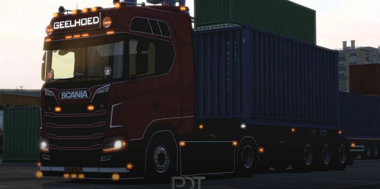 Scania S450 + Trailer Geelhoed v2.0 1.49 - ETS2 Mod Download