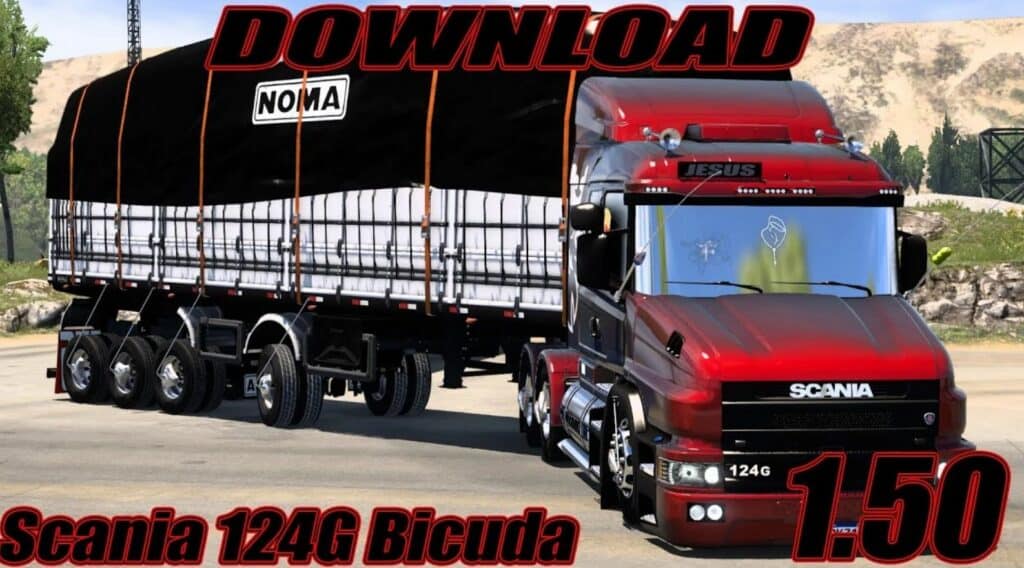 Scania 124G Bicuda + Interior + Trailer v2.0 1.50.x - ETS2 Mod Download