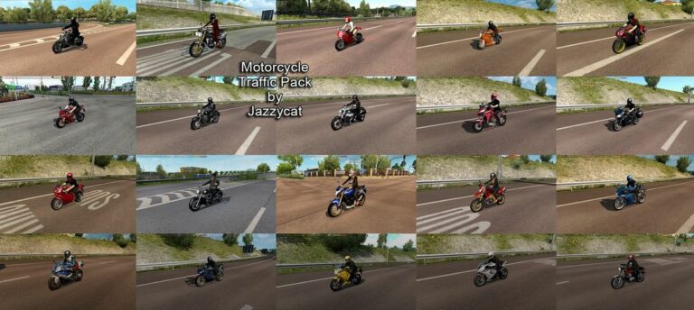 Motorcycle Traffic Pack by Jazzycat v6.5.7 - ETS2 Mod Download