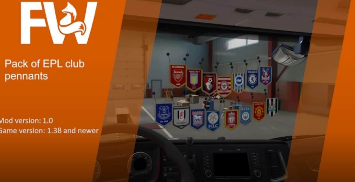 Pack of pennants of EPL v1.0 - ETS2 Mod Download