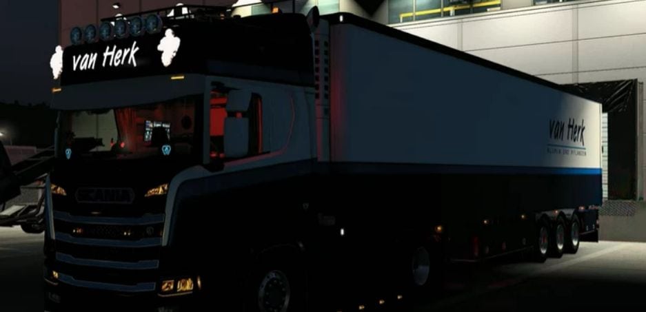 FKM Garage van Herk Open Pipe V8 v1.0 - ETS2 Mod Download