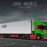 Scania R580 Jan Mues+Trailer v6.0 1.50 - ETS2 Mod Download