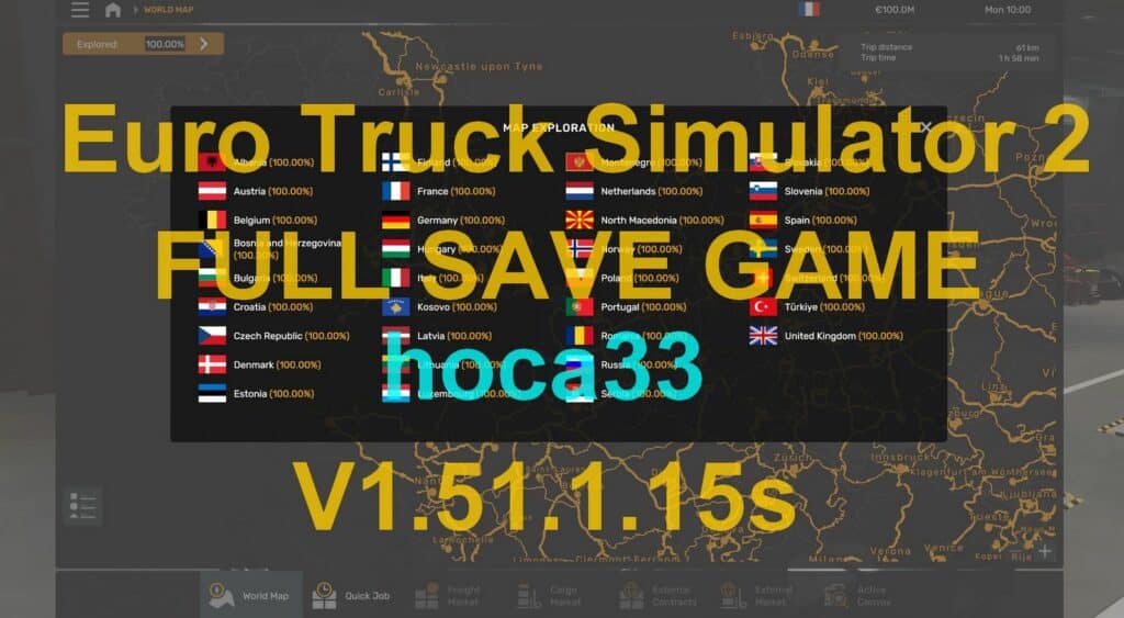 Save Game v1.51.1.15s - ETS2 Mod Download