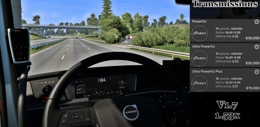 New Powerful Transmissions V1.7 1.53x - ETS2 Mod Download