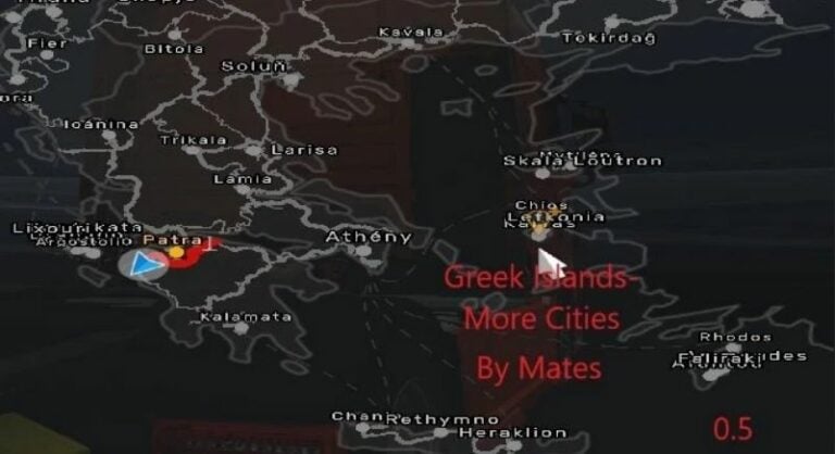Greek Islands-More Cities v0.5 - ETS2 Mod Download
